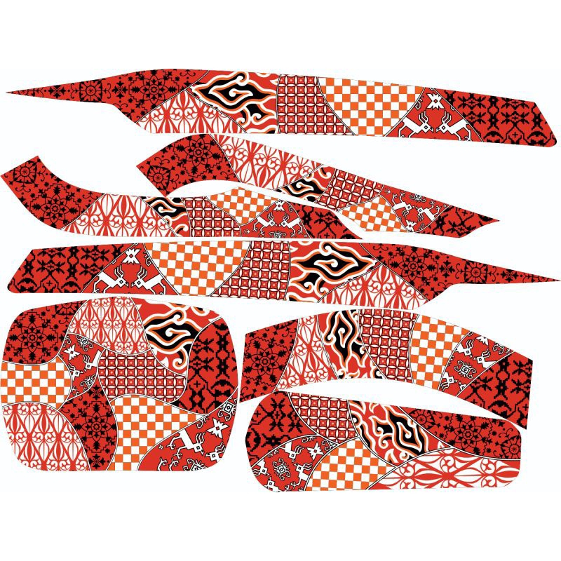 Jual STIKER DECAL STRIPING BATIK VESPA PRIMAVERA & SPRINT ORANGE ...