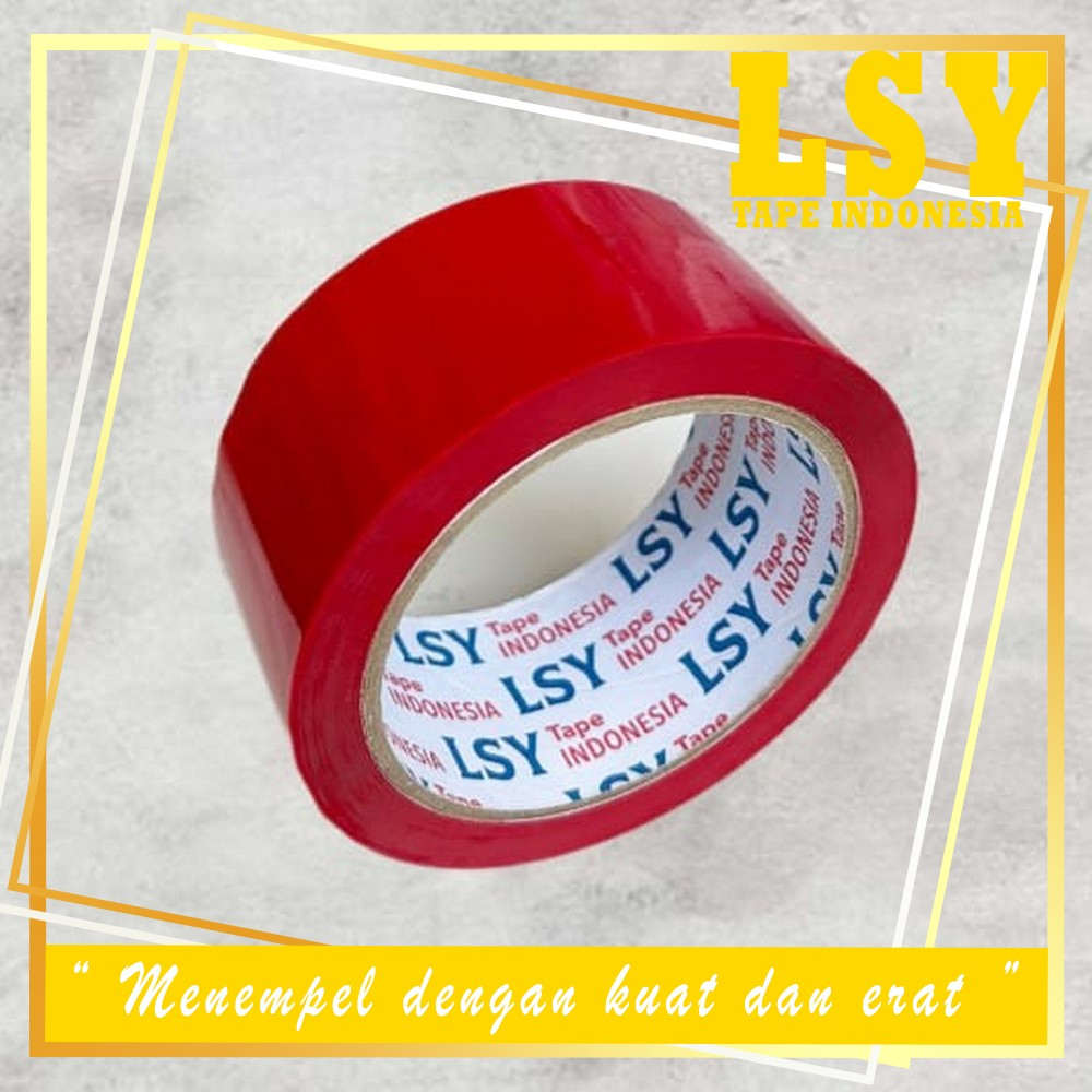 Jual LSY Lakban Merah 45mm x 80yard Full | Lakan Warna Warni Ketabalan ...