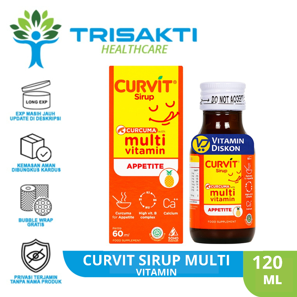Jual CURVIT Multivitamin anak SYRUP 60 ML & 120 ML Penambah Nafsu Makan ...