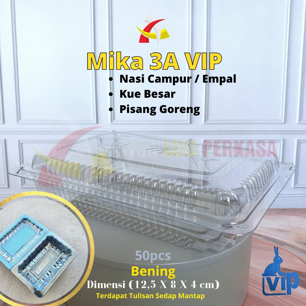 Jual Mika 3 / Mika Plastik 3A VIP / Mika 18x12,5x4 Kemasan Makanan Nasi ...