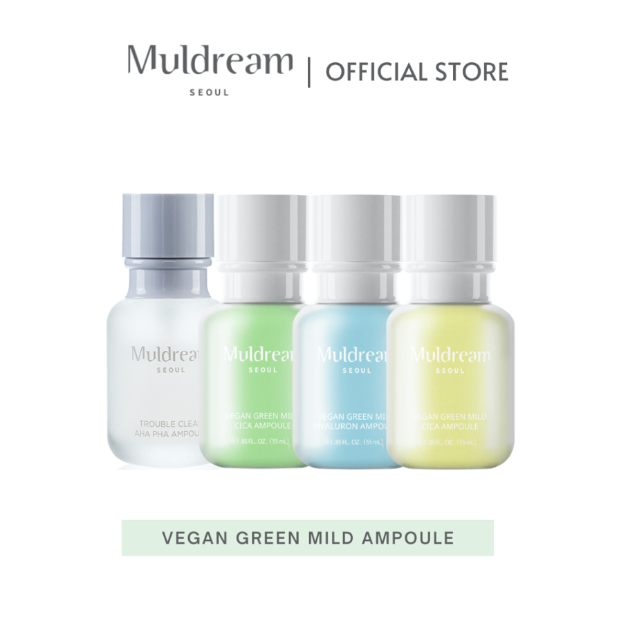 Jual Muldream Vegan Green Mild Ampoule 55ml (SERUM WAJAH PREMIUM KOREA ...