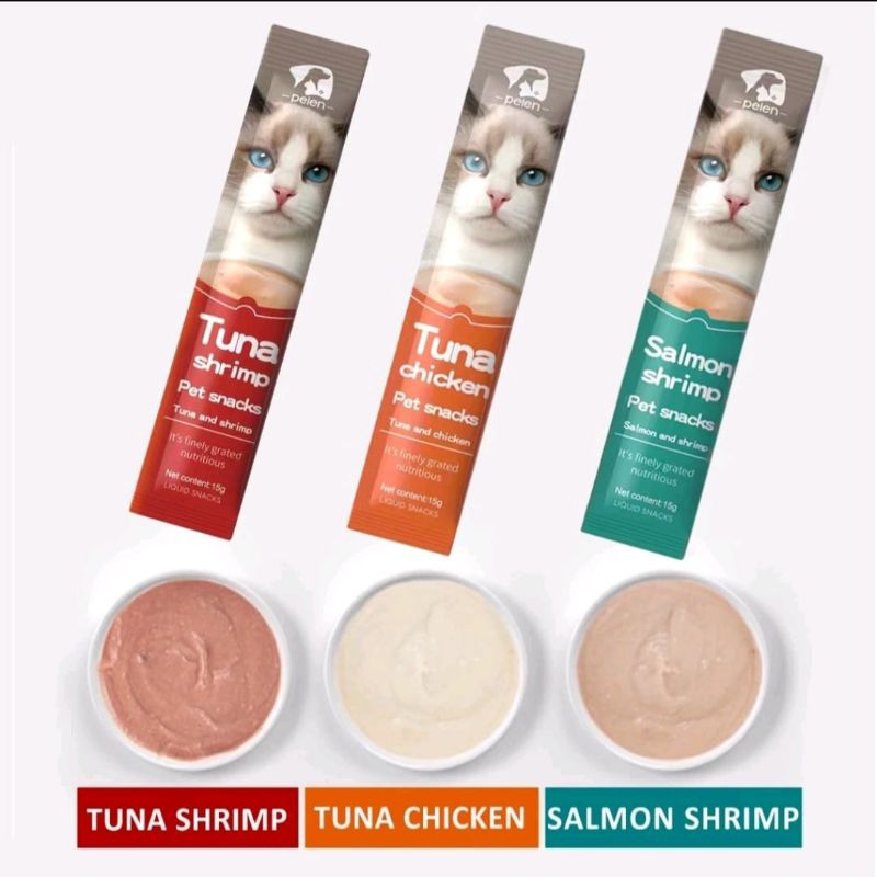 Jual Pelen 50 pcs snack kucing makanan kucing basah batang ringan hewan ...