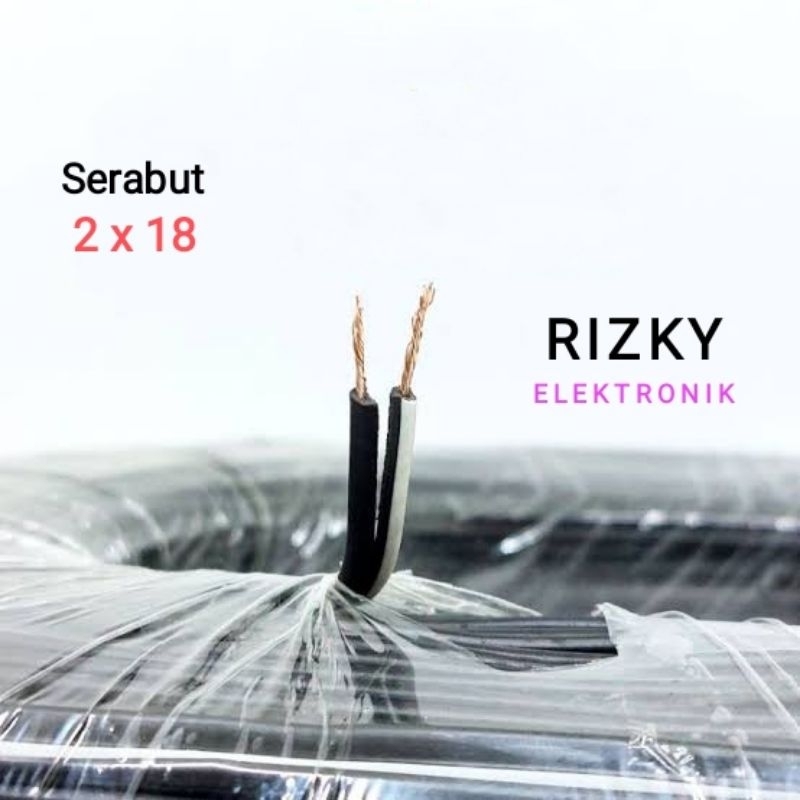 Jual Kabel Serabut Tembaga 2x18 AWG 24 awg24 Cable Double Listrik Audio ...