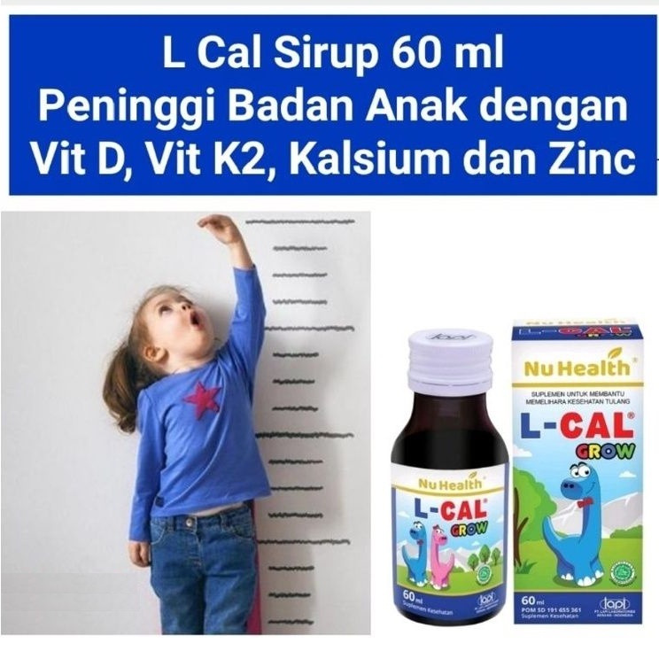 Jual Nu Health L-Cal Grow Syrup kalsium Vitamin D Peninggi Badan ...