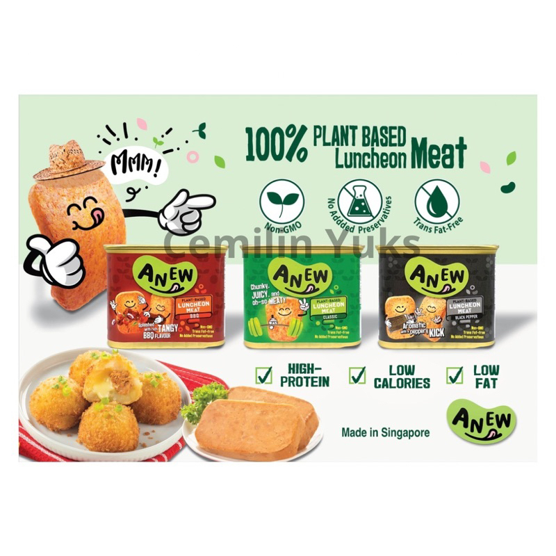Jual Anew Vegetarian Luncheon Meat 340g Anew Processed Protein Classic ...