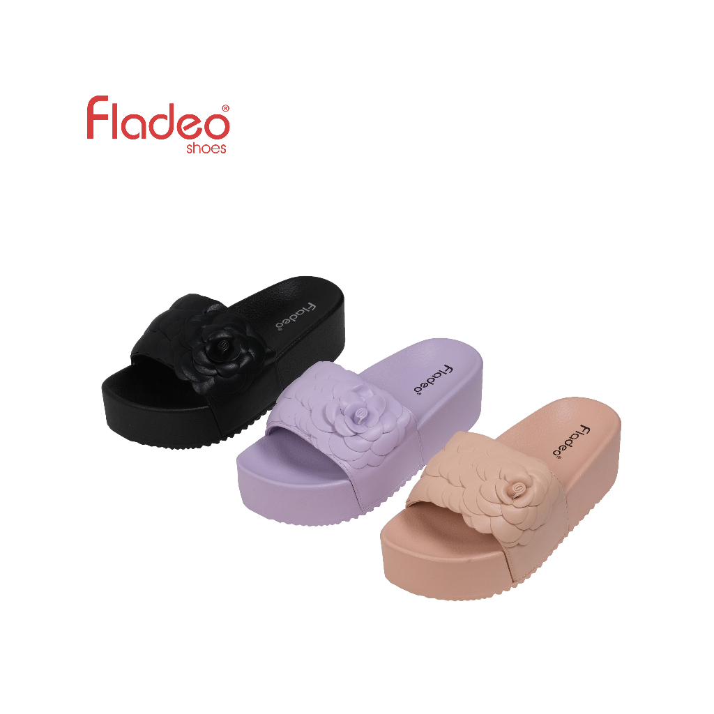 Jual Fladeo I23/LDH485-1HP/Sandal Wedges Phylon Slide Wanita [ Wedges ...