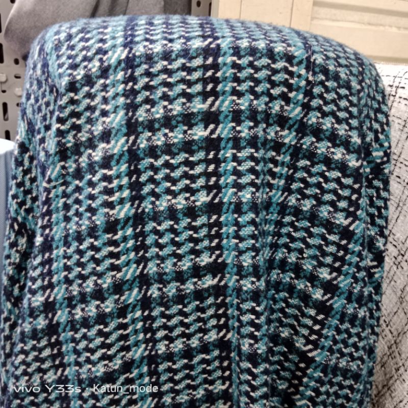 Jual Bahan kain tweed tebal motif harga (satu meter) | Shopee Indonesia