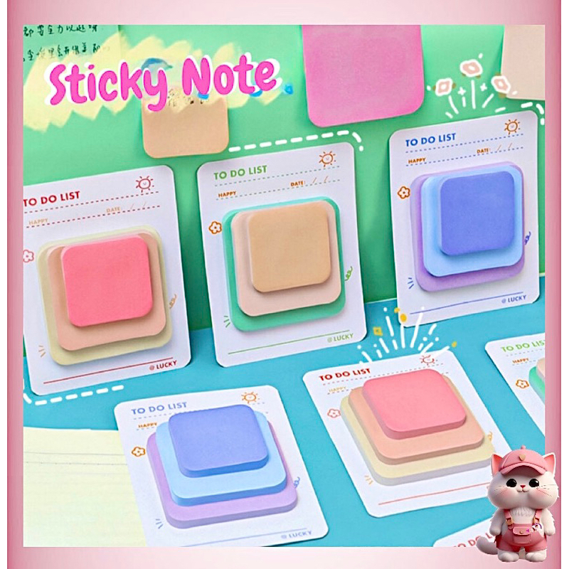 Jual Sticky Notes Set Isi 3 Pastel Macaroon Soft / Memo Sticky Notes 90 ...