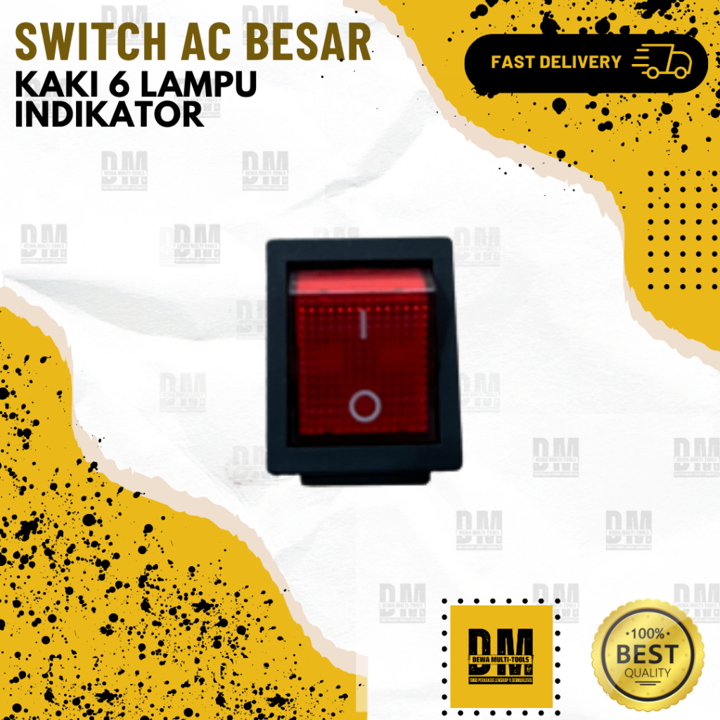 Jual Saklar 6 Pin Lampu AC Switch On Off Kotak Besar Kaki 6 Lampu ...