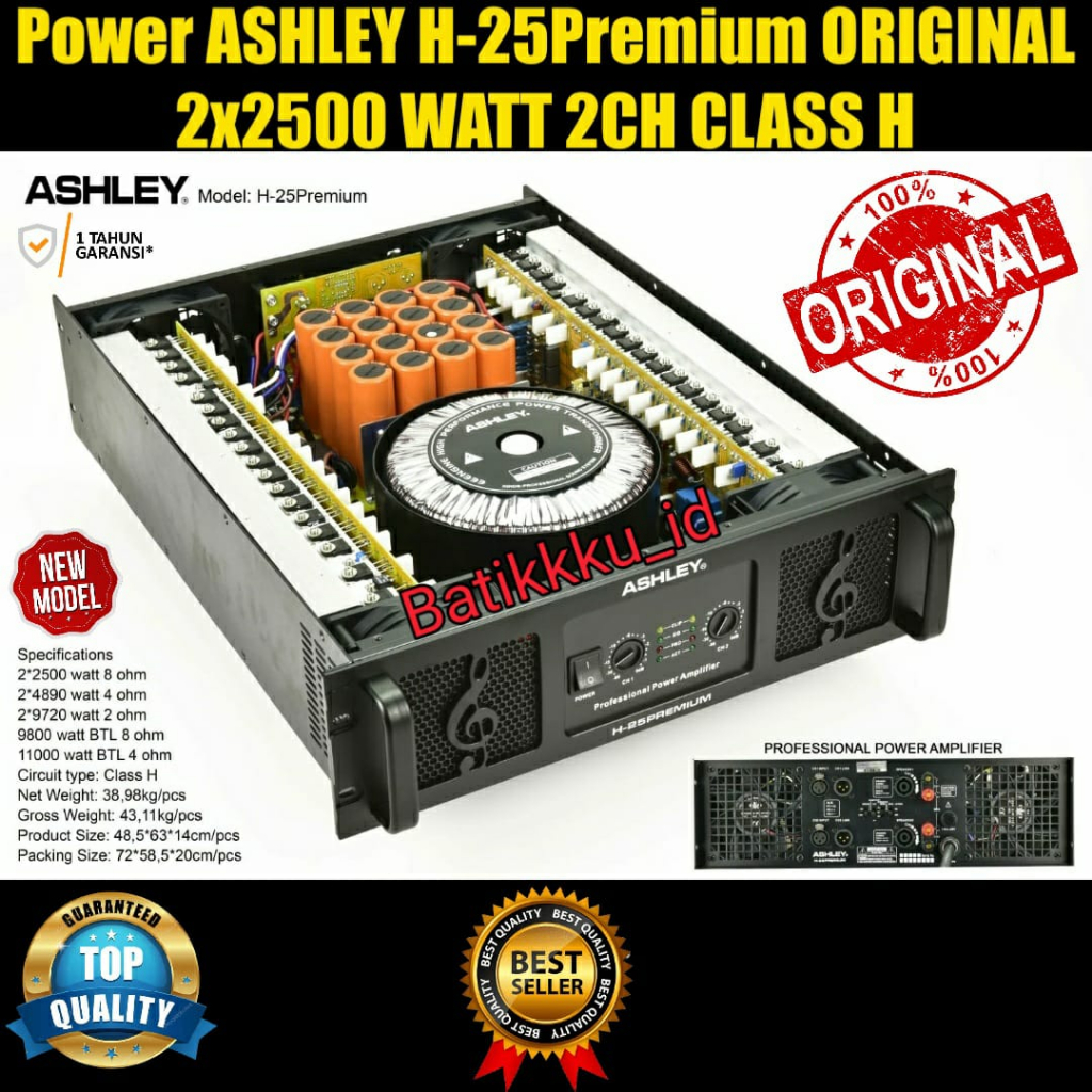 Jual Power ASHLEY H 25Premium H 25 PREMIUM H25 PREMIUM ORIGINAL 2x2500 ...