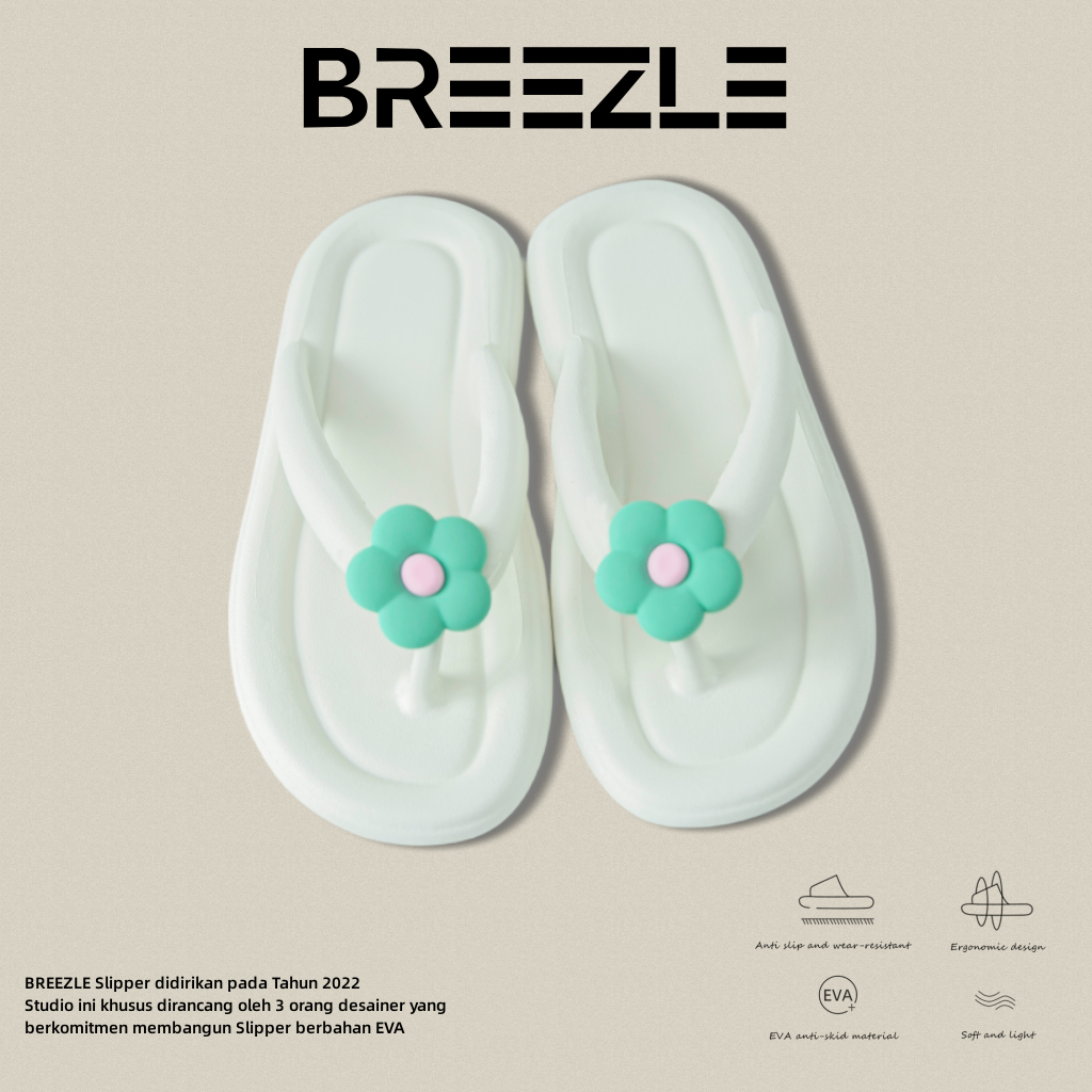 Jual BREEZLE Bunga Summer Beach Sandal Jepit Untuk Wanita Super Lembut ...