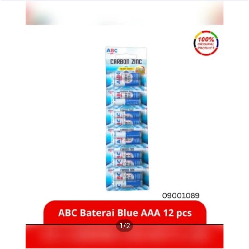 Jual BATERAI ABC BIRU R03/AAA CARBON ZINC KEMASAN 12 PCS | Shopee Indonesia