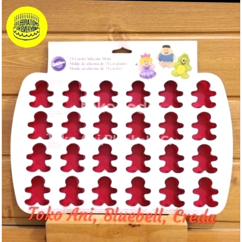 Jual Wilton Silicone Bakeware, Gingerbread Boy Bite Size, 24 cavity ...