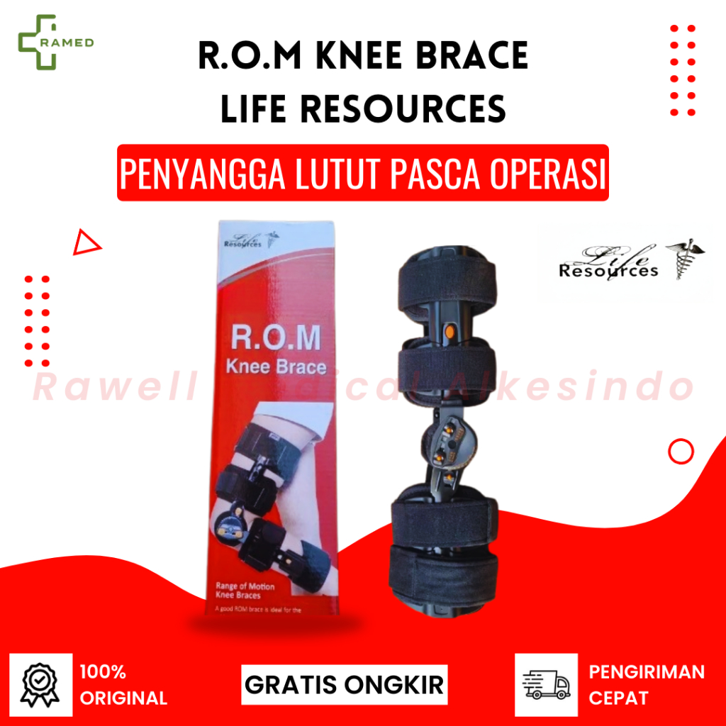 Jual Knee Brace Life Resources / Range of Motion Adjustable Penyangga ...