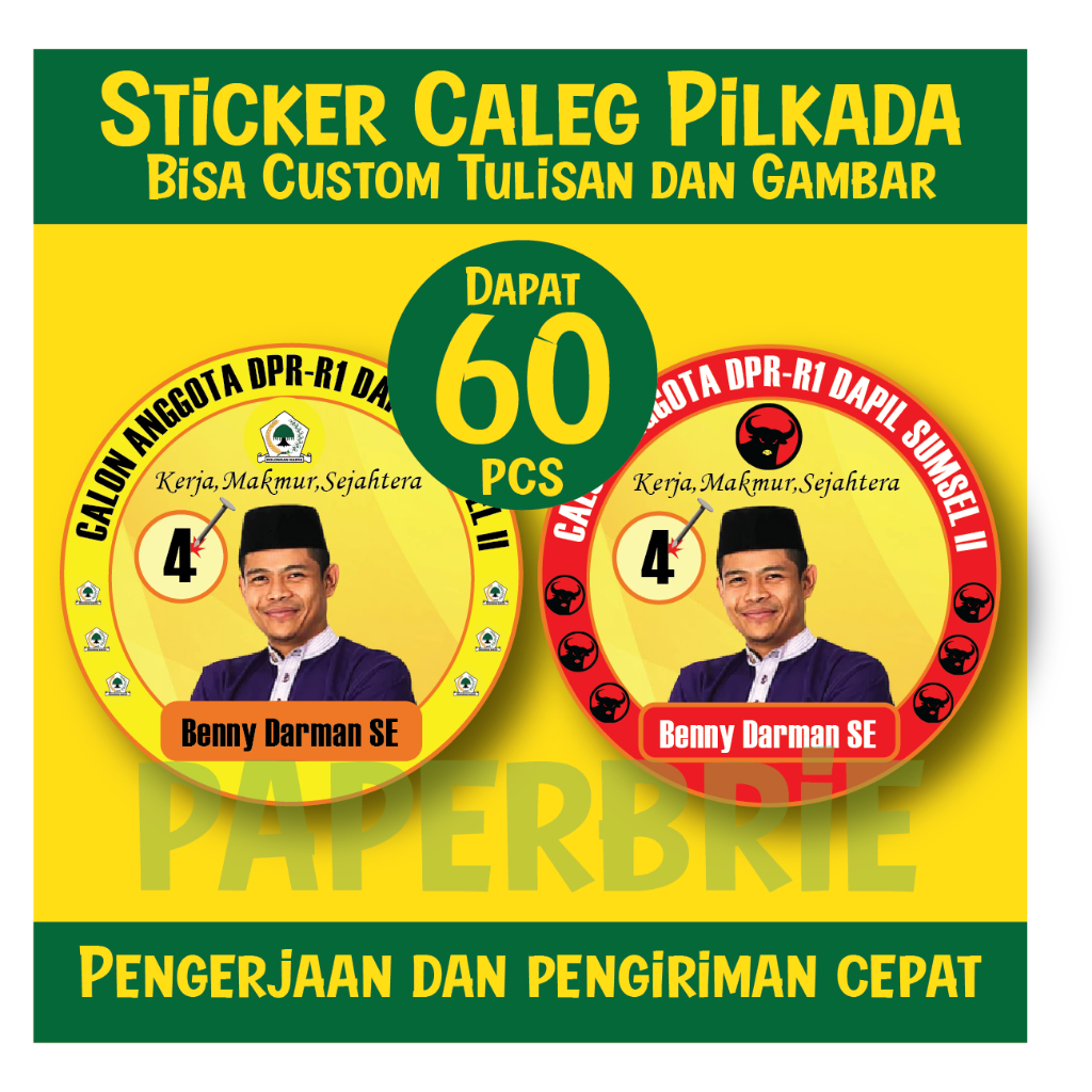 Jual Stiker CALEG HEBAT pilkada calon legislatif DPRD kota daerah ...