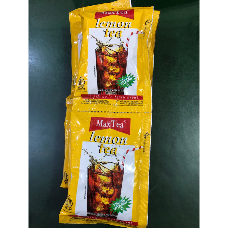 Jual Lemon Tea MAX TEA Maxtea 1 Renteng Isi 10 Sachet | Shopee Indonesia