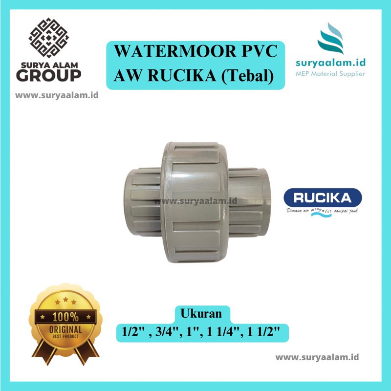 Jual WATER MUR AW PVC 1/2" RUCIKA/ WATERMOOR 1/2 INCH RUCIKA/ UNION ...