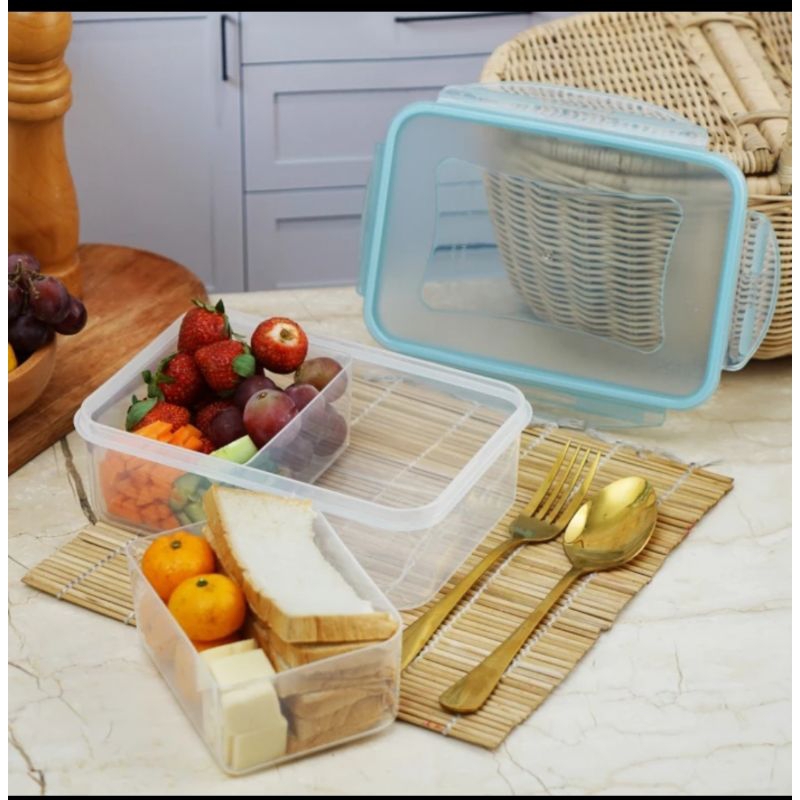Jual Pero Rectangular Lunch Box with Divider / Tempat Makan Sekat ...
