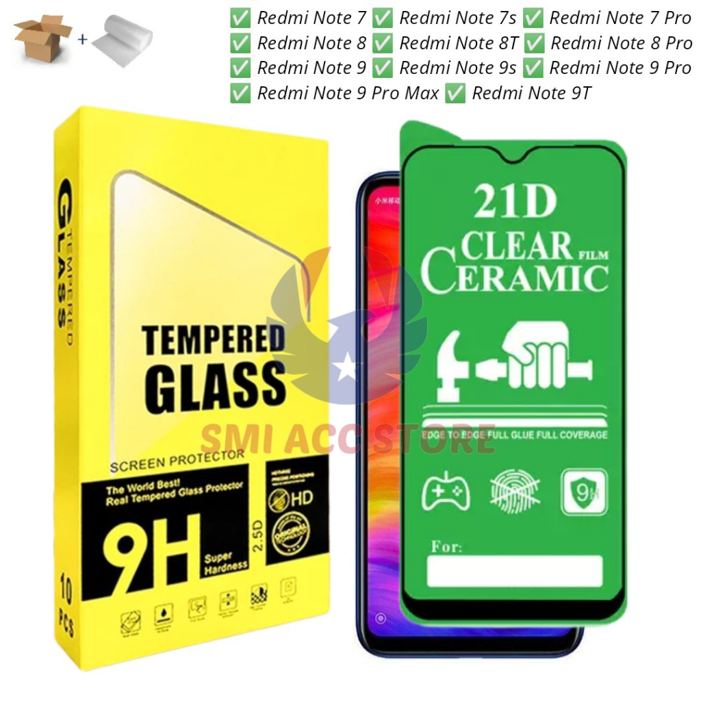 Jual TG Redmi Note 7 7s 8 8T 9s 9T 9 Pro Tempered Glass Ceramic Clear HD Temperglas Anti Gores ...