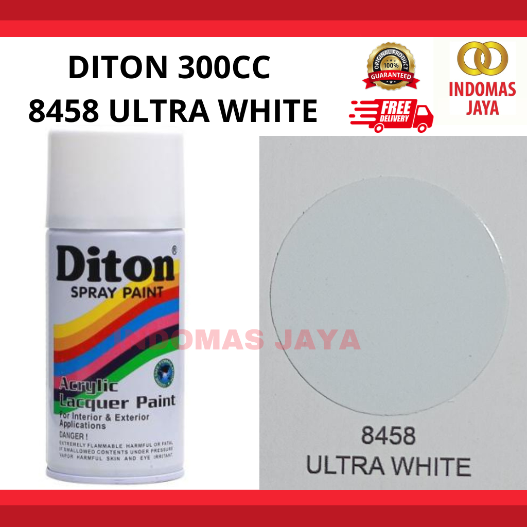 Jual cat semprot Pilok pilox diton ultra white 8458 300cc putih ultra ...