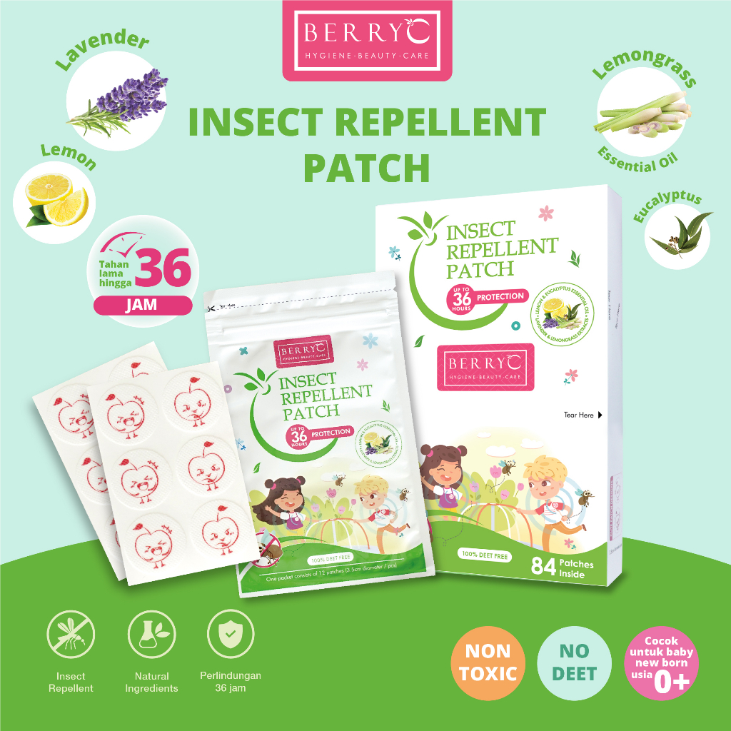 Jual BerryC Mosquito & Insect Repellent Patch 12 Stiker Anti Nyamuk ...