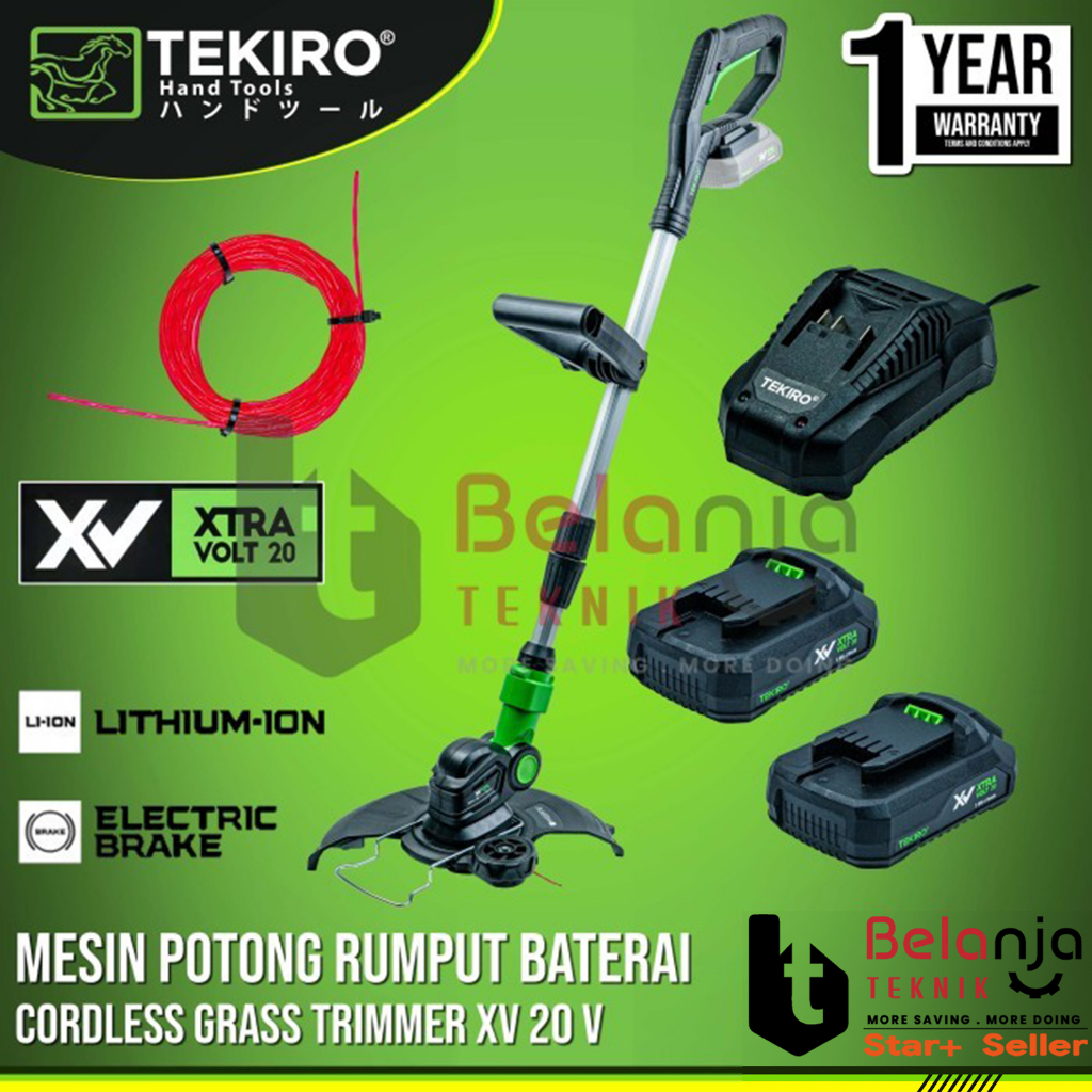 Jual TEKIRO Mesin Potong Rumput Baterai XV 20V Grass Trimmer Cordless ...