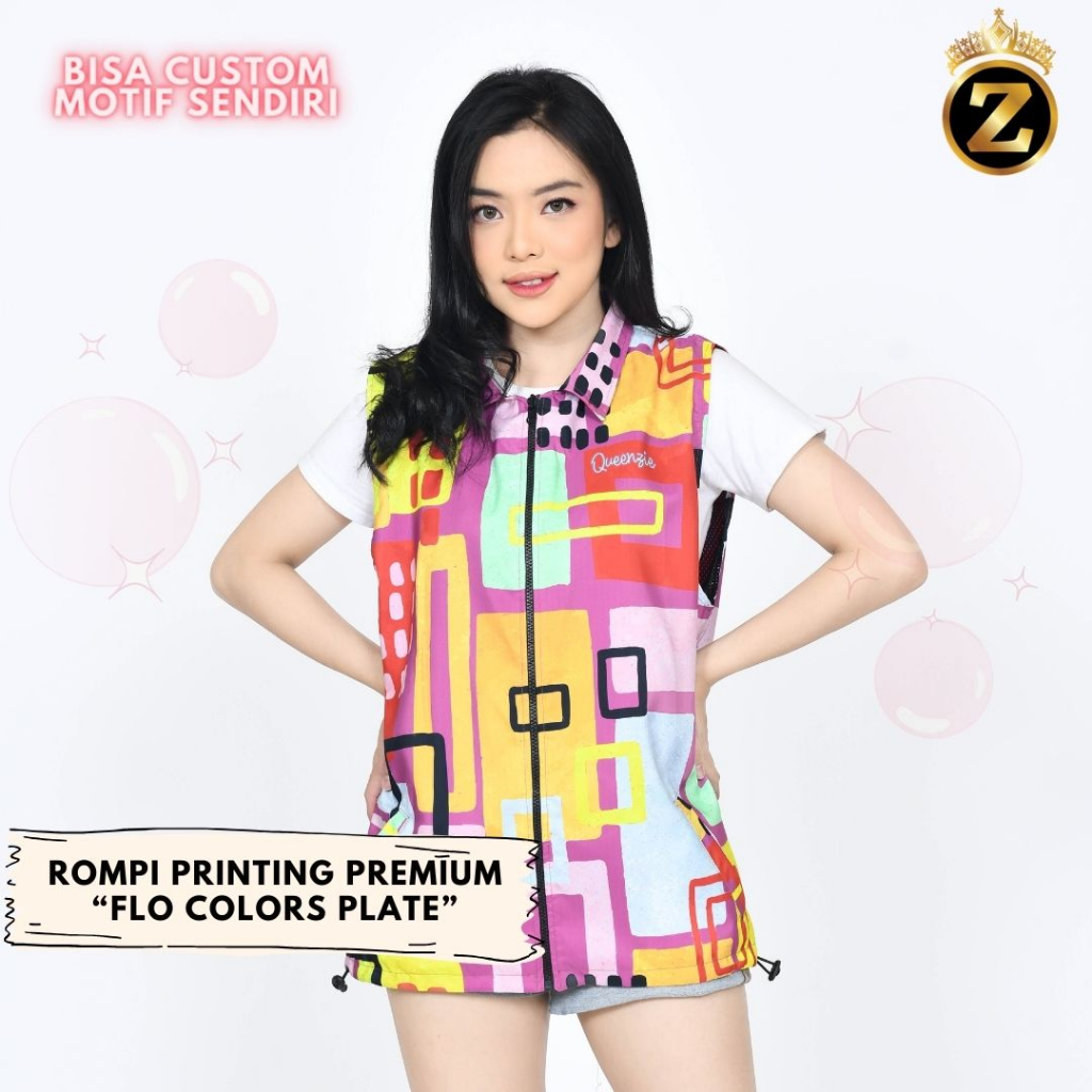 Jual Queenzie Color Plate Rompi Printing Premium Dewasa | Shopee Indonesia