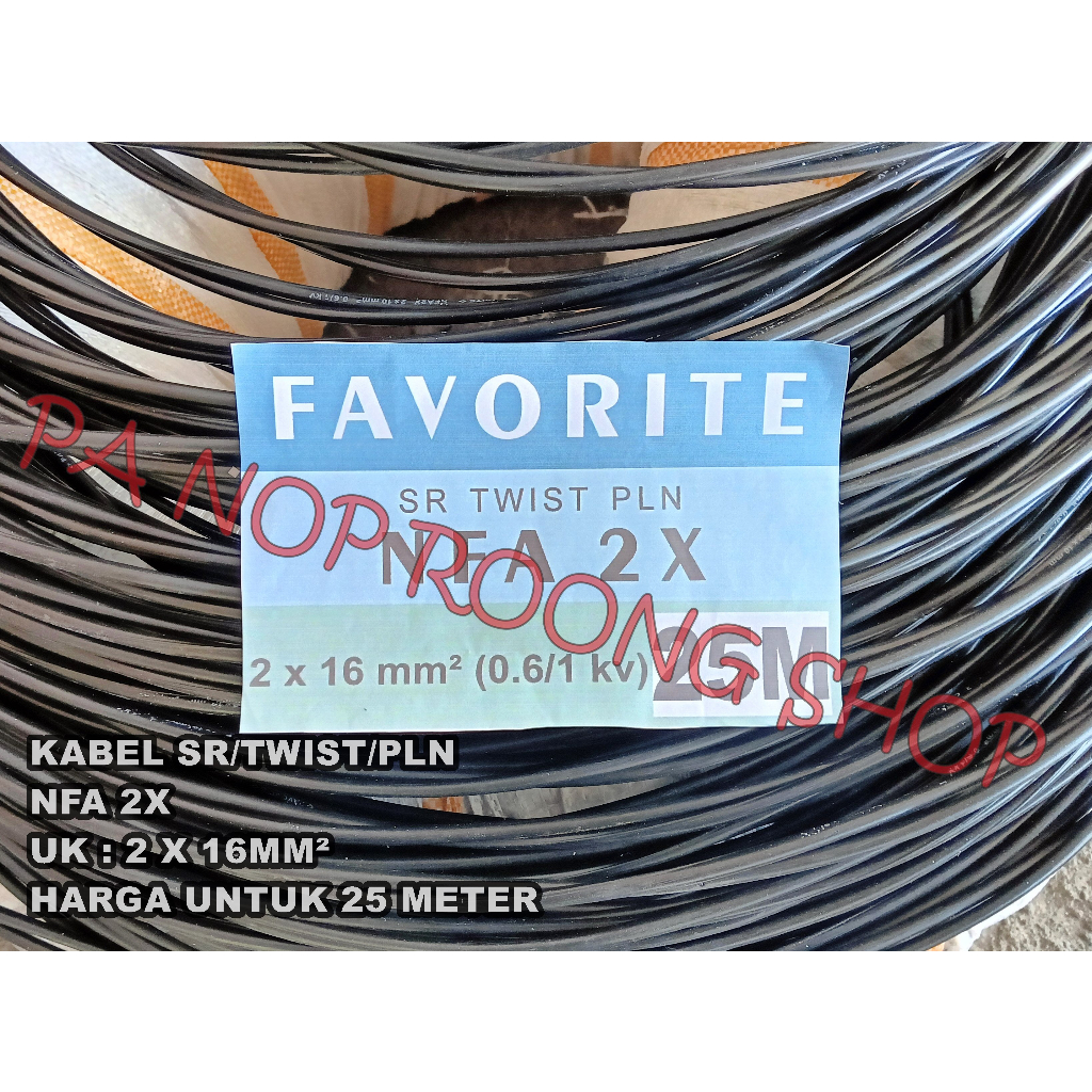 Jual KABEL SR / TWIST / NFA 2X 2 X 16MM² 25M FAVORITE | Shopee Indonesia