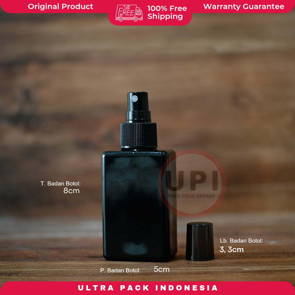 Jual Kemasan Botol Mist Spray - BOTOL PET BOKO KOTAK 100ML HITAM + SPRAYER HITAM OUTER CAP HITAM ...