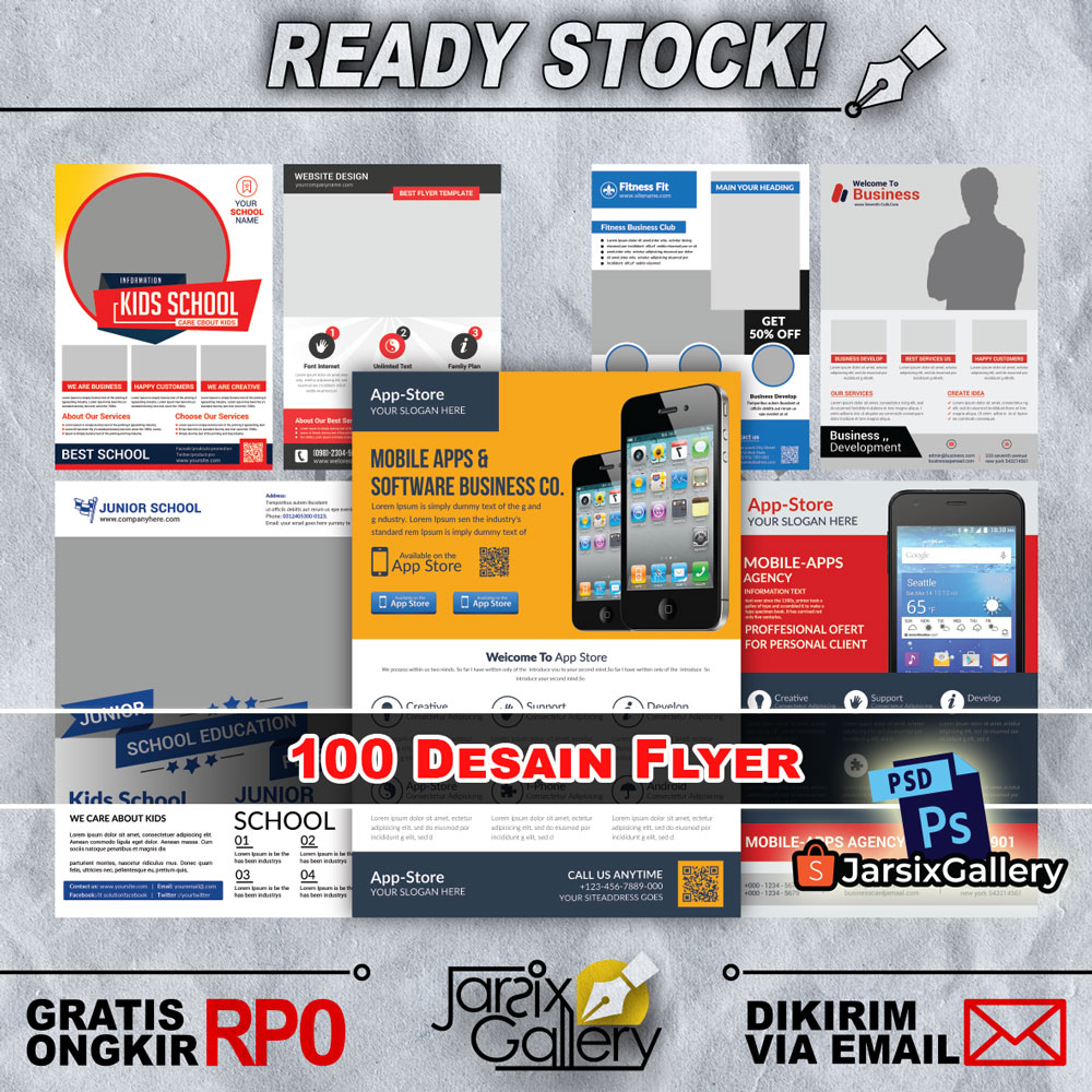 Jual [JarsixGallery] 100 Desain Flyer + Bonus (PSD/Photoshop) Editable ...