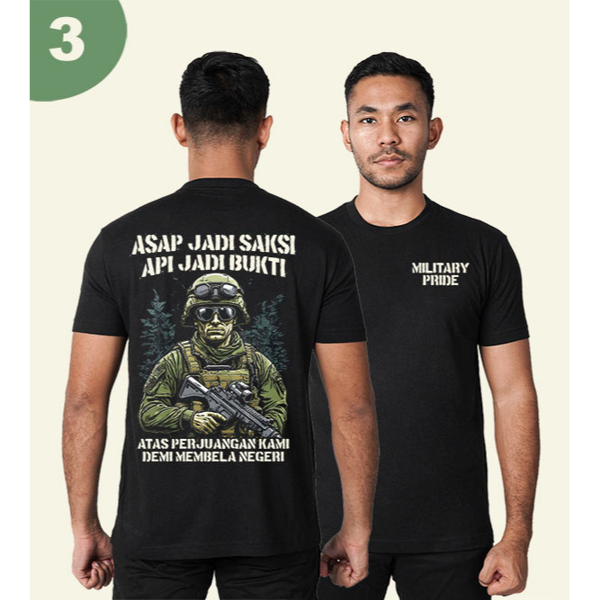 Jual Kaos Miltary 3 Tactical Militer Pria Wanita Cotton Combed 24s ...
