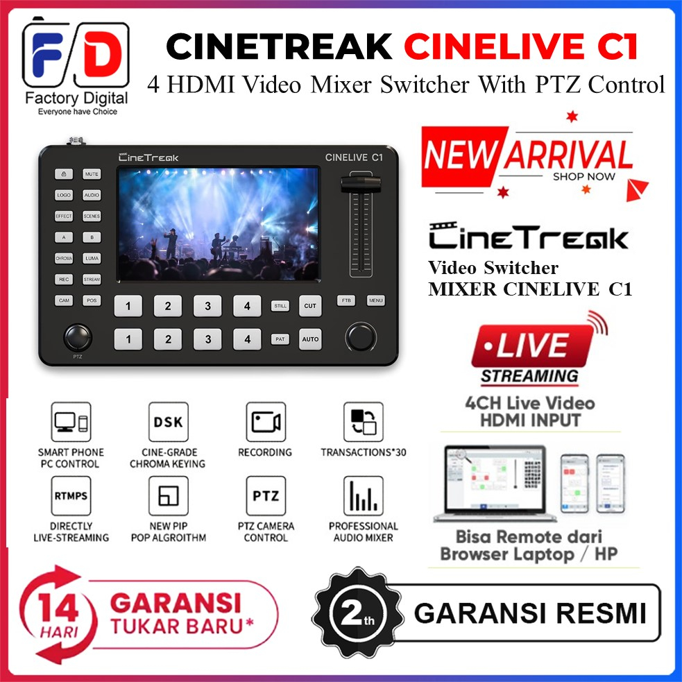 Jual Cinetreak CINELIVE C1 Video Mixer Switcher Live Streaming HDMI ...