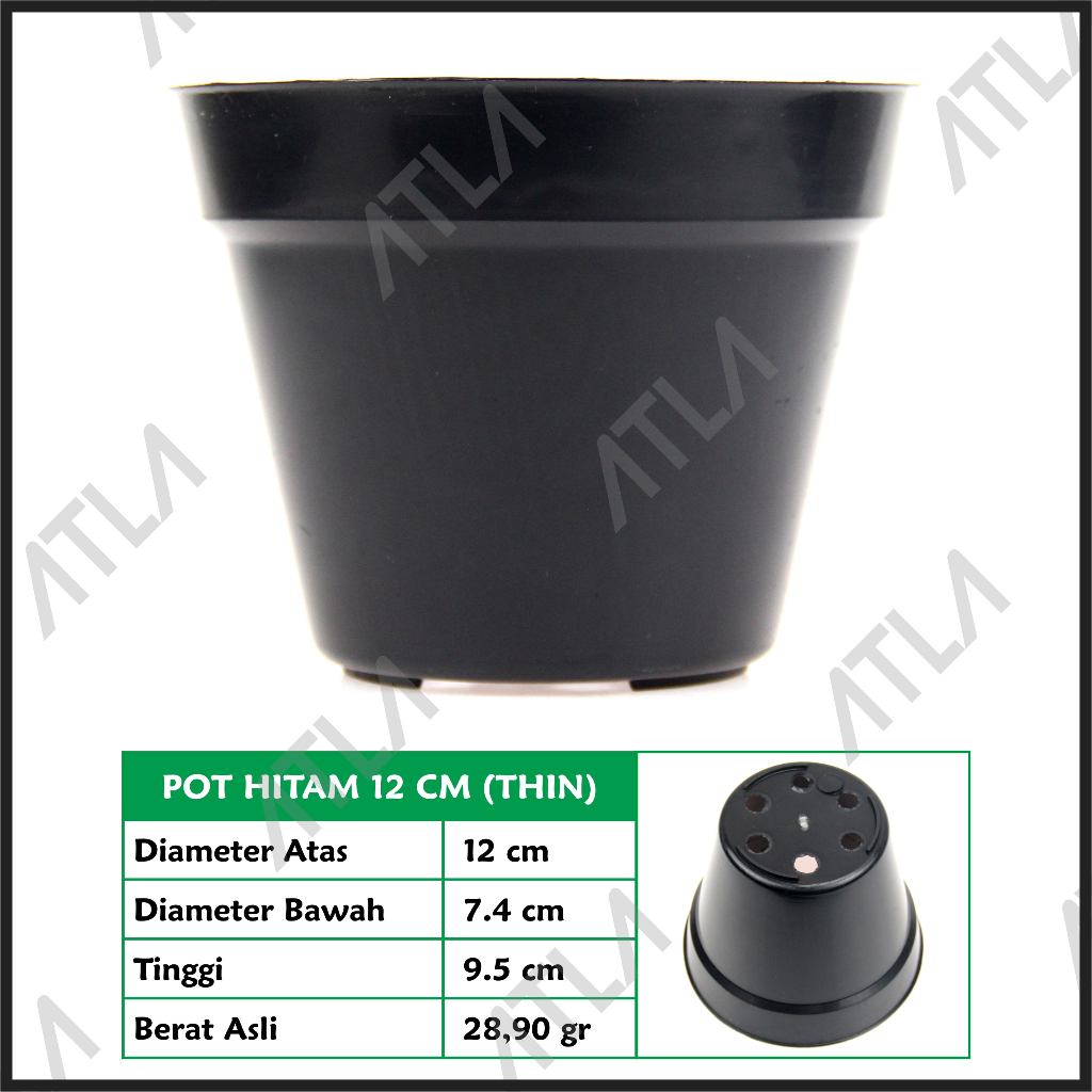 Jual Pot Plastik Bulat Hitam Tempat Tanaman Bunga Hias Pohon Vas Wadah ...
