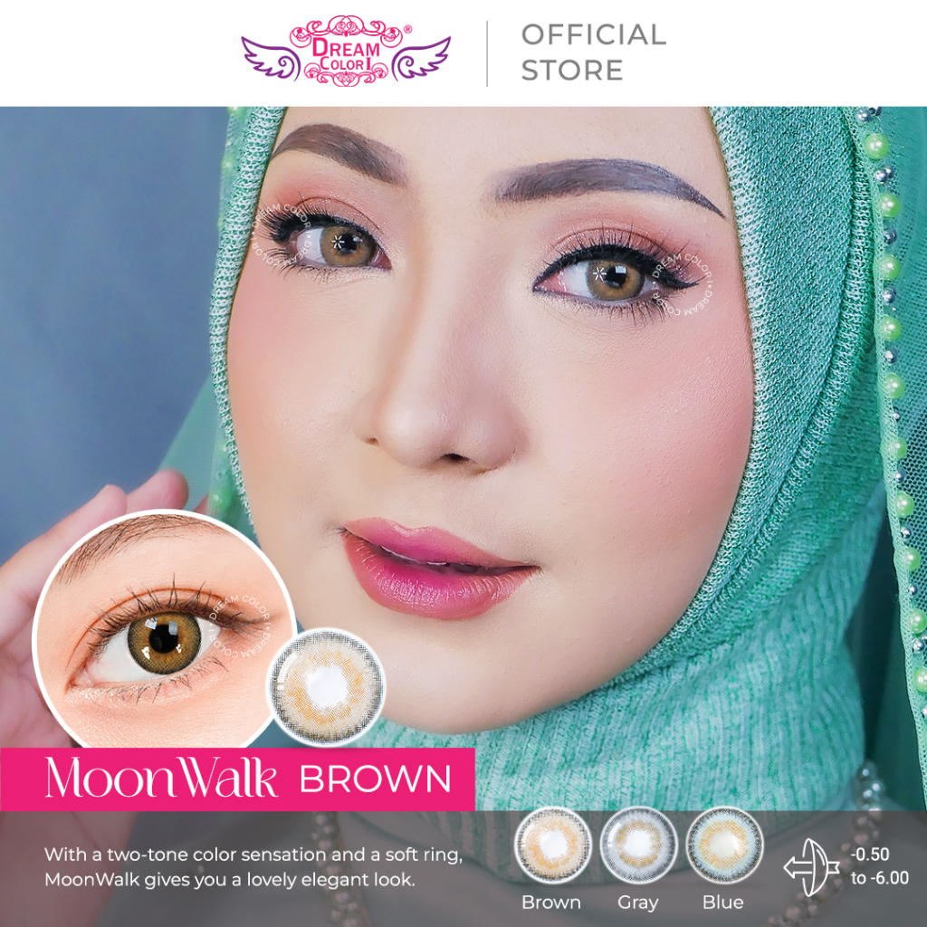 Jual DREAM COLOR I Softlens Moonwalk Series Blue Brown Gray Plano ...