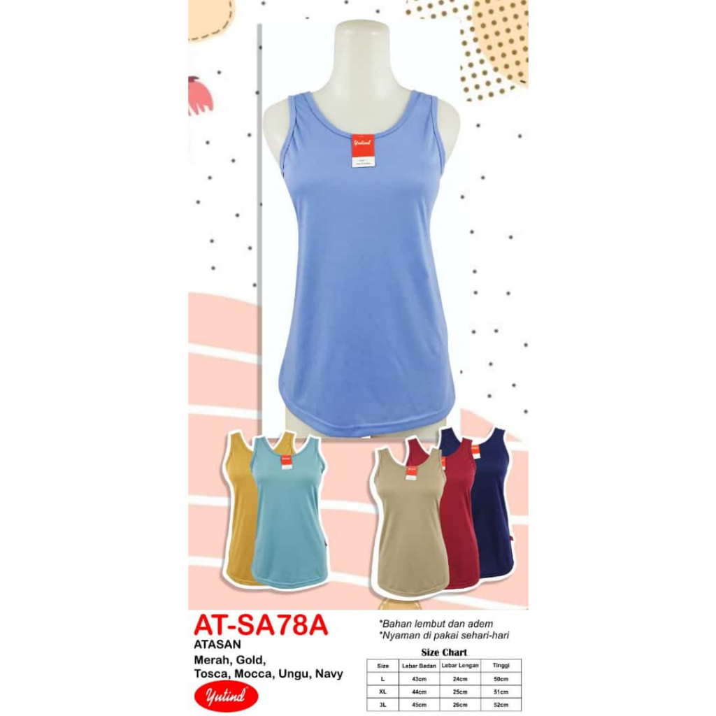 Jual Tangtop Wanita WARNA WARNI / Tanktop YUTIND SA78A / Tank Top Tali ...