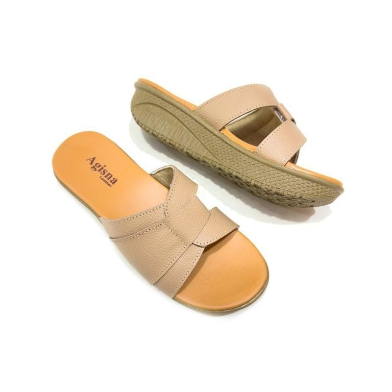 Jual sandal kulit sukaregang garut sol karet tinggi sedang 3cm model ...