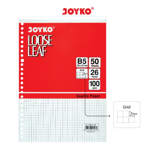 Jual LOOSE LEAF GRID B5 / REFILL BINDER B5-100GR-100 JOYKO (PACK ...