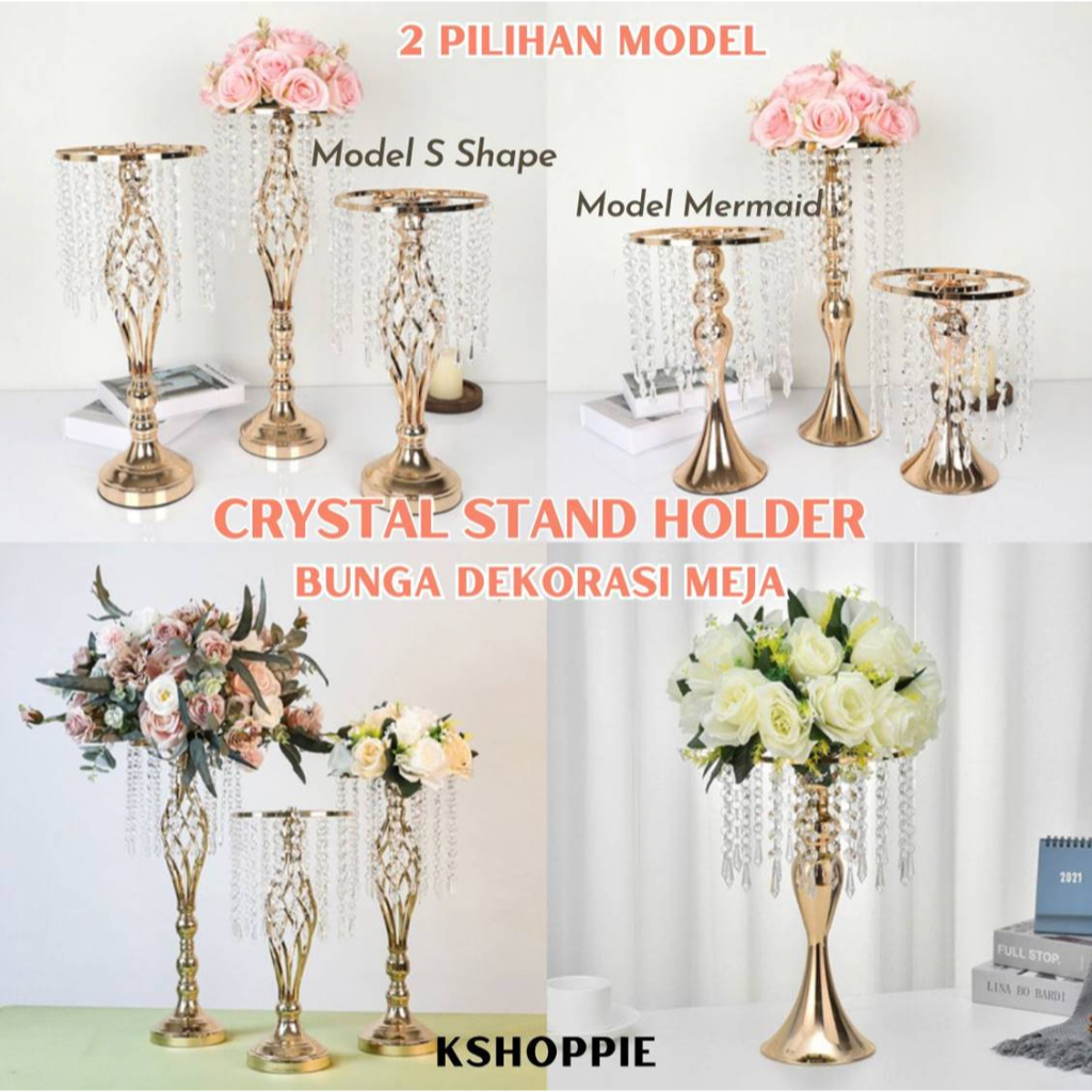 Jual Crystal Acrylic Vase tempat bunga vas flower holder dekorasi ...