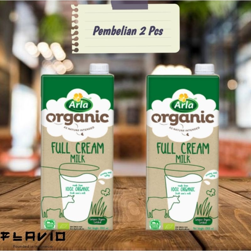Jual Paket 2 Pcs Susu Full Cream Arla Organic UHT 1 Liter / Arla Full ...