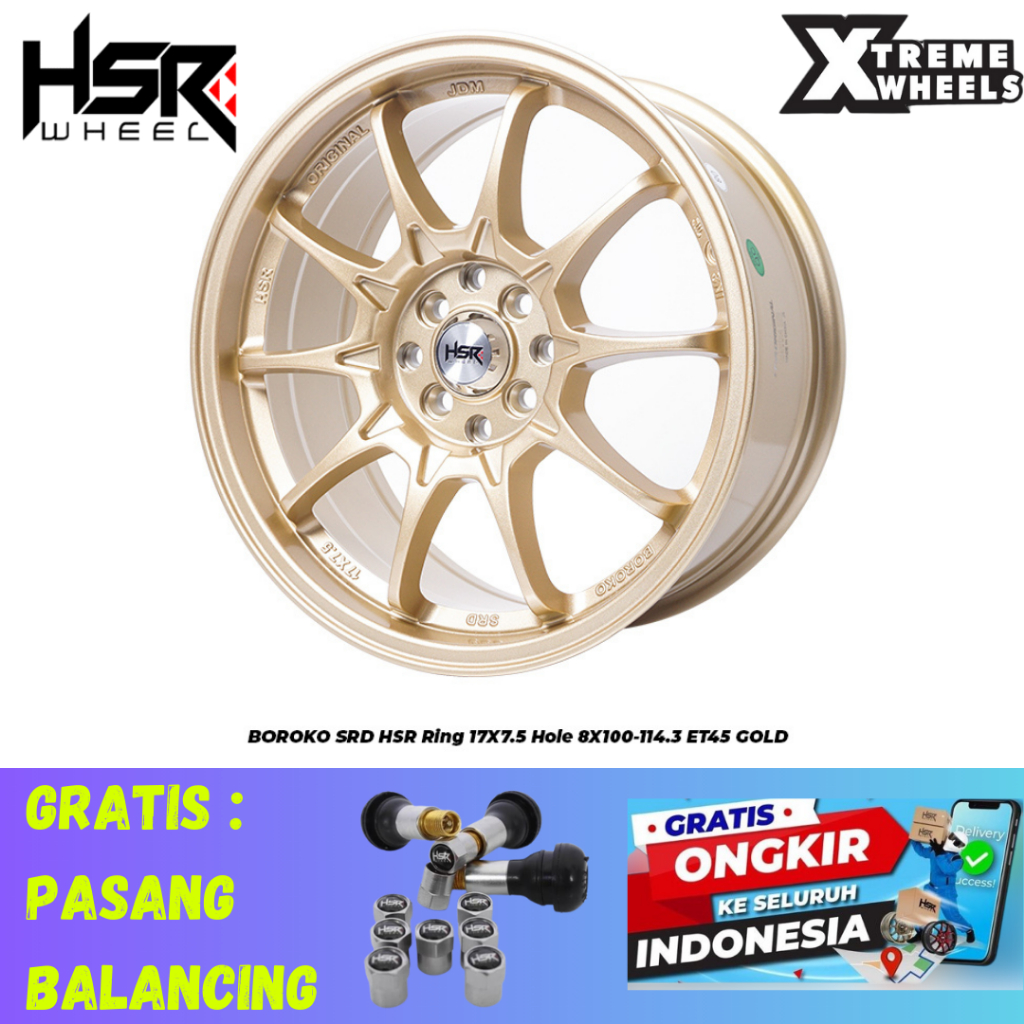Jual VELG RACING R17 MODEL CE28 MERK HSR TYPE BOROKO SRD LEBAR 7,5 LUBANG 4X100-114 ET45 GOLD ...