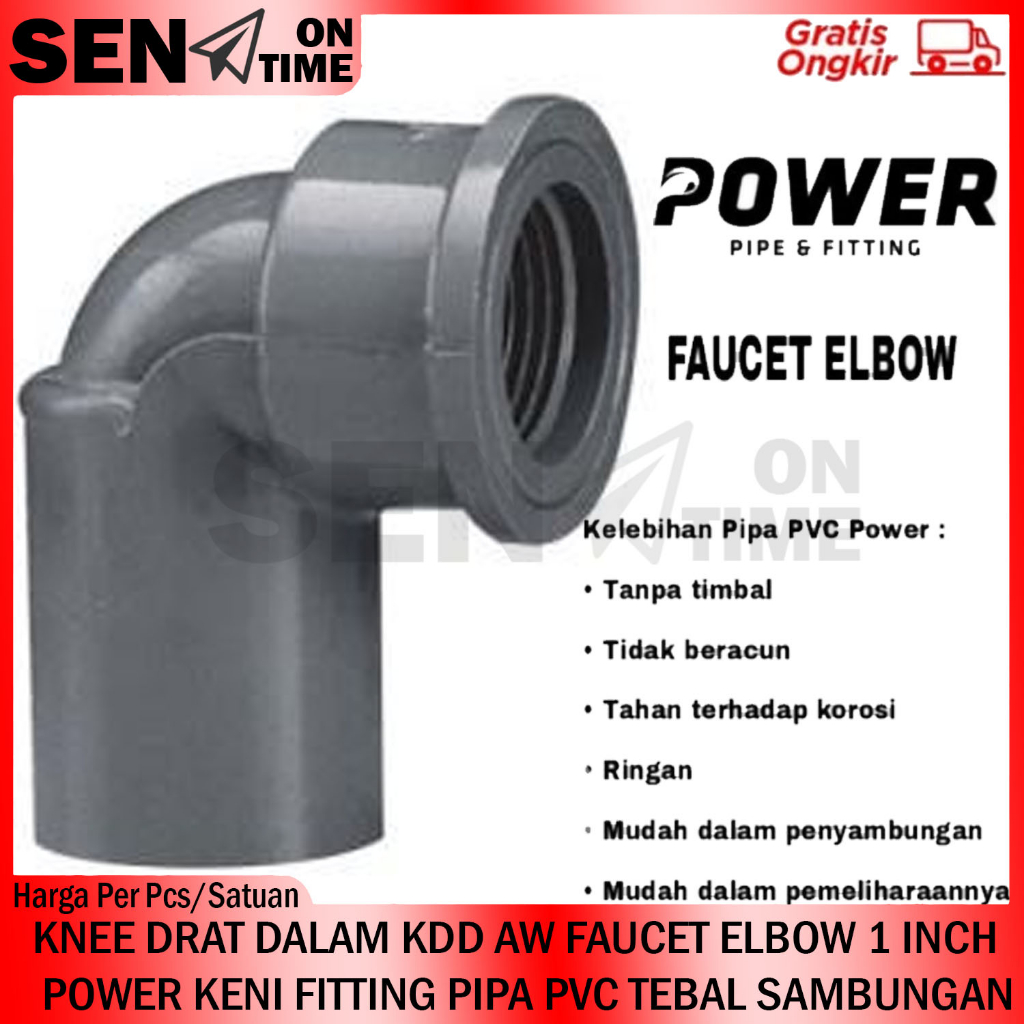 Jual KNEE DRAT DALAM KDD AW FAUCET ELBOW 1 INCH POWER KENI FITTING PIPA ...