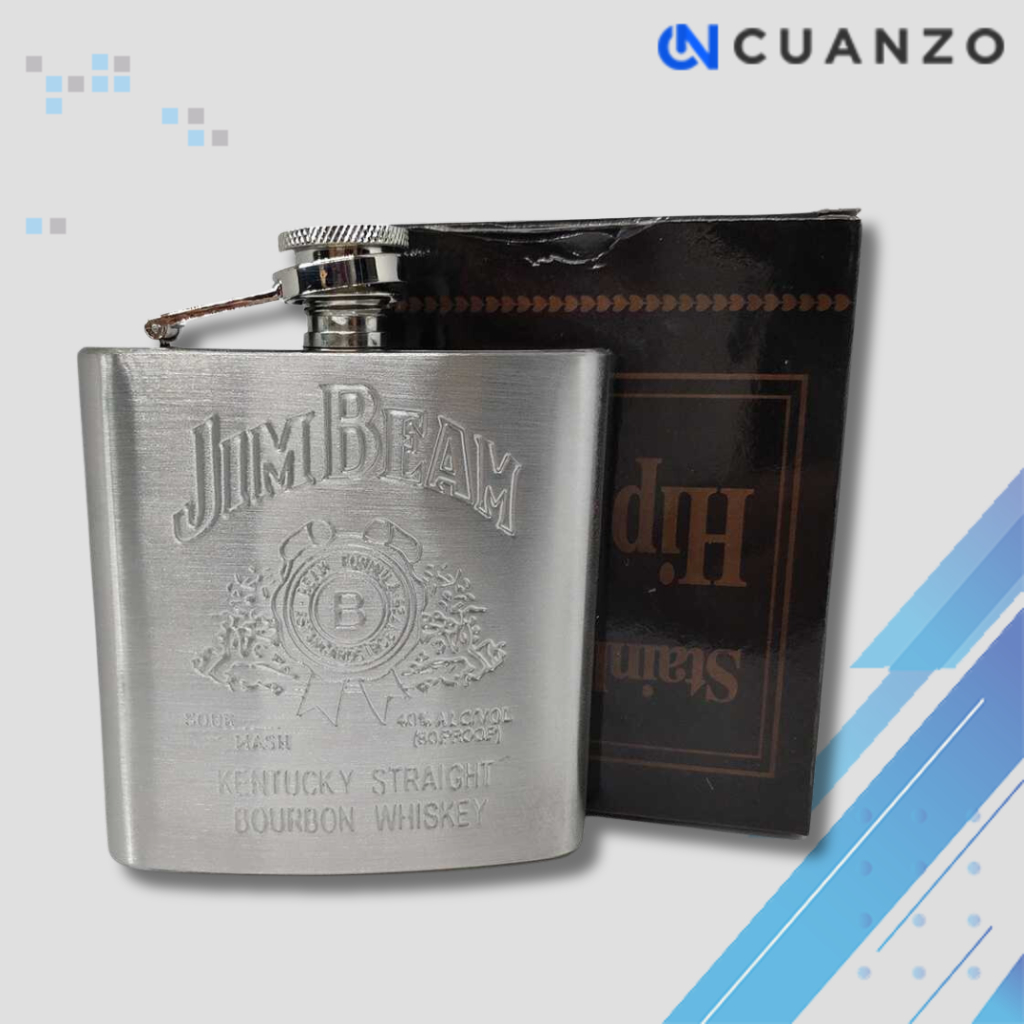 Jual Botol Minum Gepeng Stainless Steel Wine Whiskey Hip Flask 7 oz ...