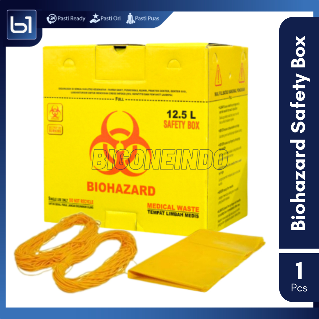 Jual Safety Box Biohazard Kotak Limbah Medis, Tempat Sampah Karton ...
