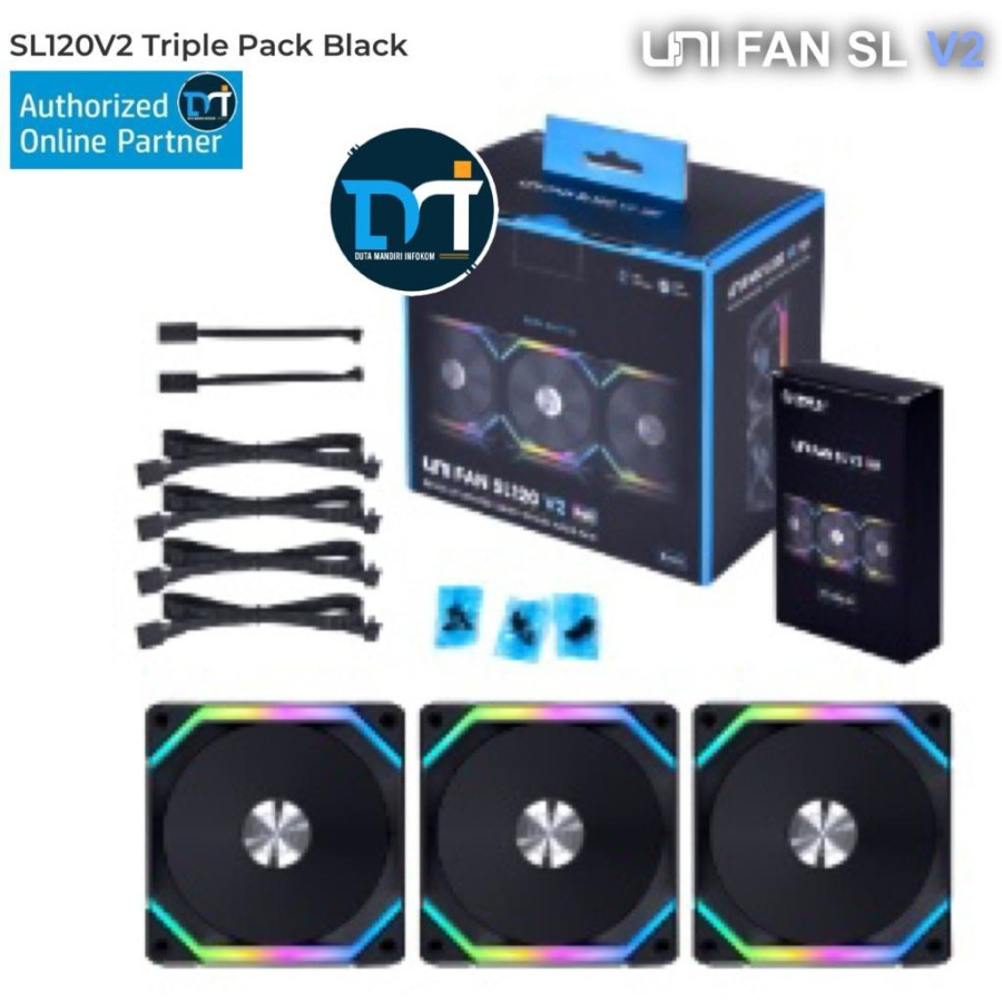 Jual Lian Li UNI FAN SL120 V2 - Triple Pack ARGB 120mm Fan SL V2 - 3 ...