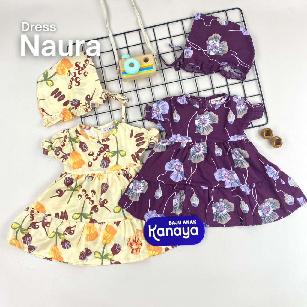 Jual 0-18 BLN DRESS BAYI NAURA FREE BONNET HAT BY BOBO KIDS(SNI ...