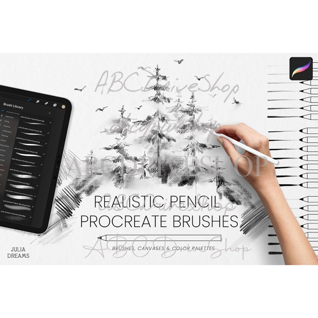 Jual Procreate Brush - Realistic Pencil Procreate Brushes | Shopee ...