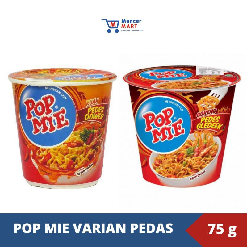 Jual Pop Mie Cup Varian Pedas 75 g | Pop Mie Kuah Pedas Dower | Pop Mie ...