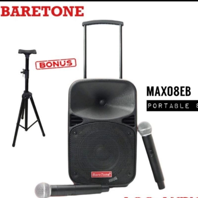 Jual SPEAKER PORTABLE BARETONE MAX 08EB SPEAKER KARAOEKE ORIGINAL ...