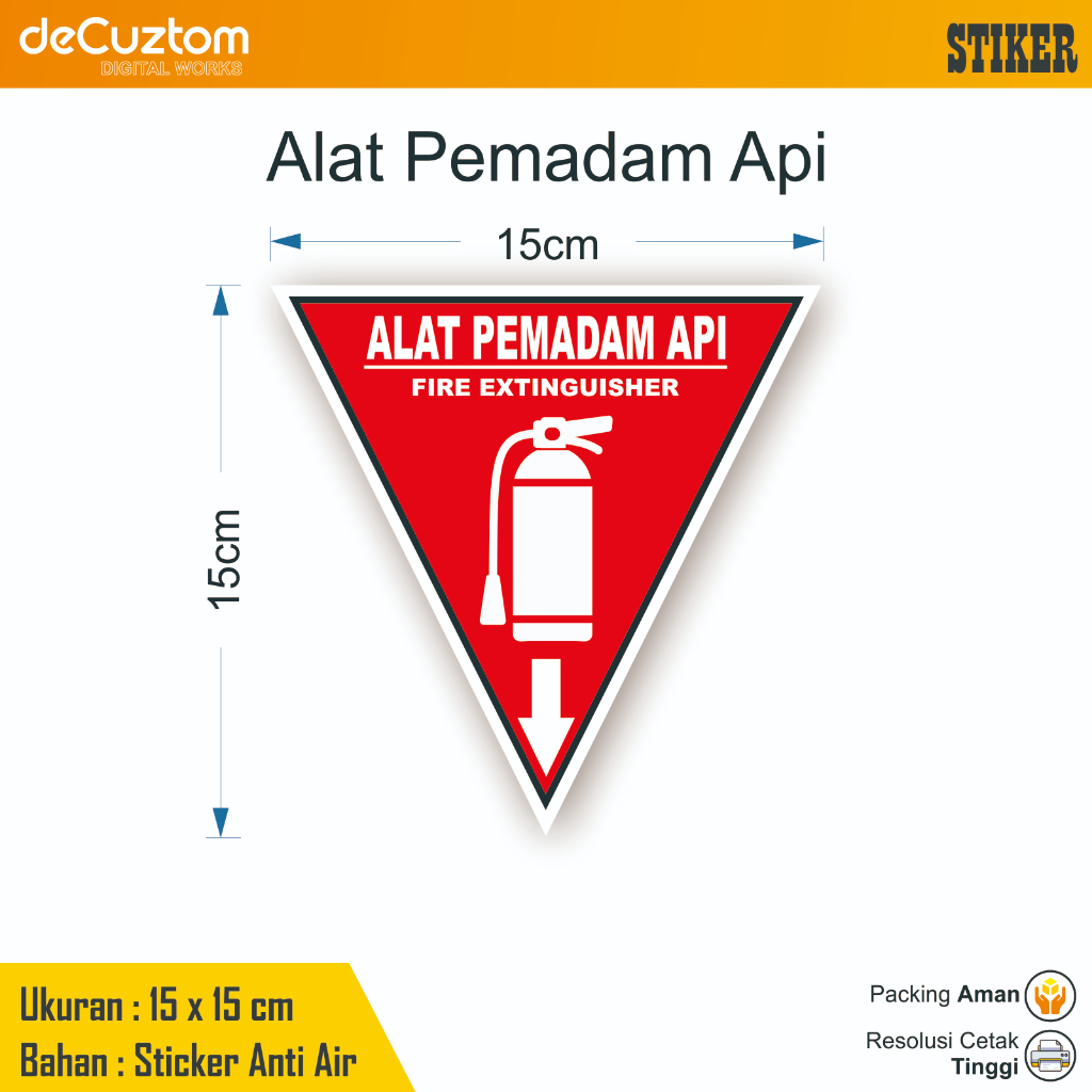 Jual Stiker Sign K3 Rambu Safety Segitiga APAR / Stiker Label Simbol ...