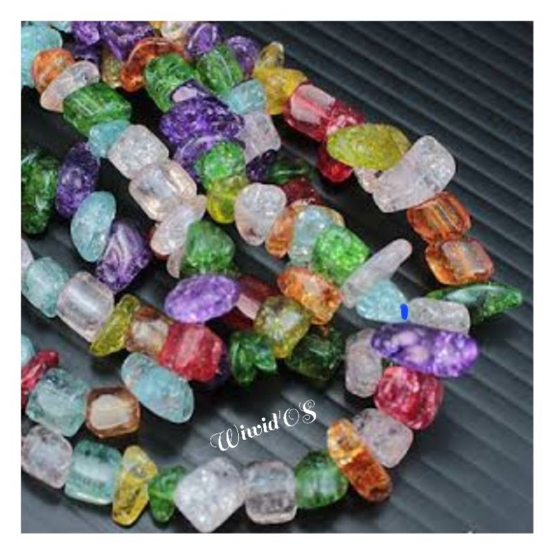 Jual (1 untai) MANIK AKRILIK BATU PECAH MIX WARNA | Shopee Indonesia